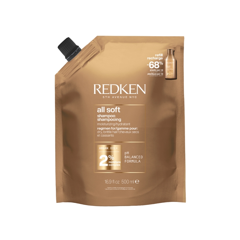 Redken NYC All Soft шампон за нега на сува и кршлива коса Refill 500ml ...